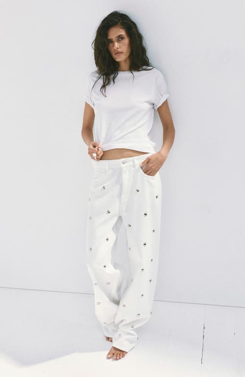 MANGO MANGO Embellished Straight Leg Jeans